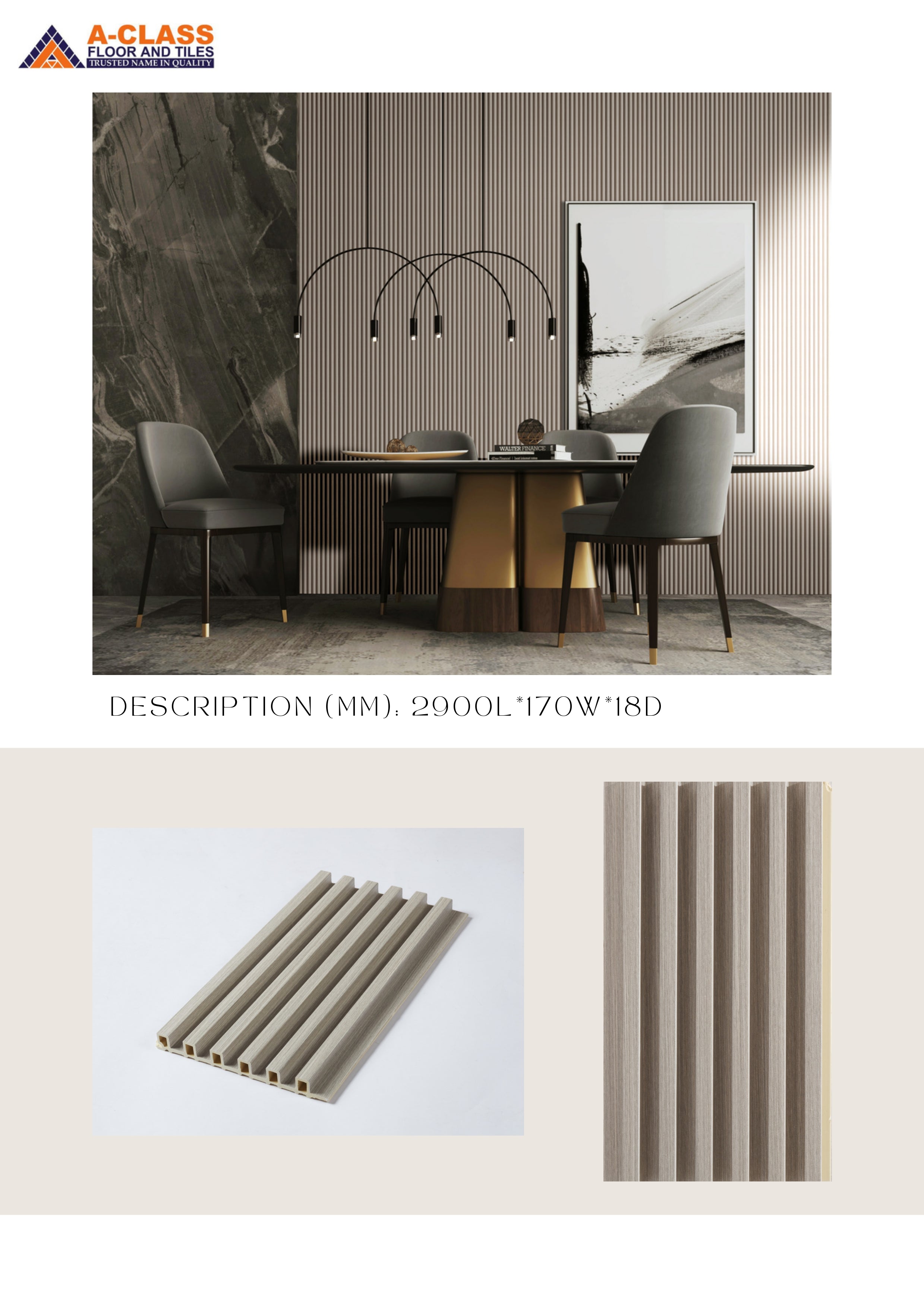 Indoor PVC wall cladding